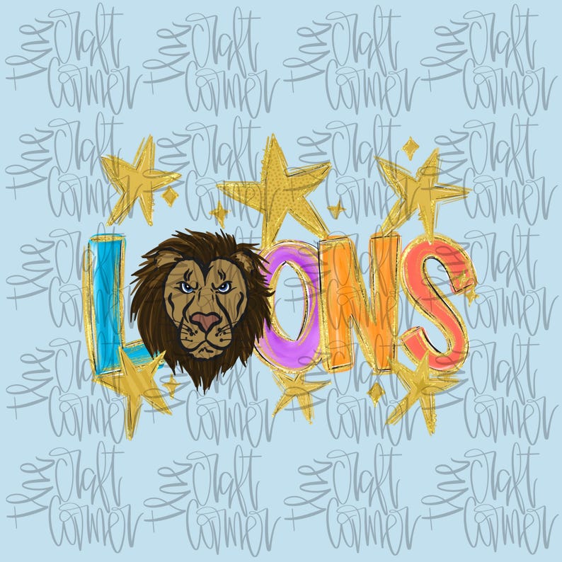 Lions Mascot PNG, School Spirit PNG, Mascot PNG, Game Day Png, Preppy ...