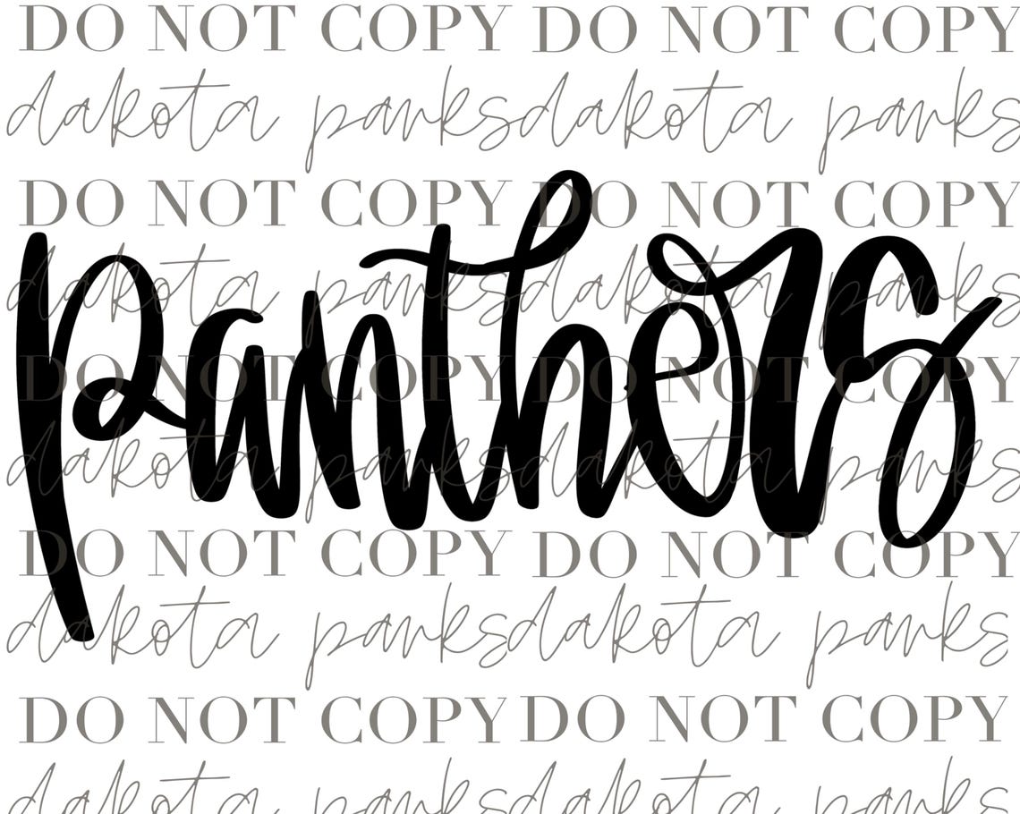 Panthers Mascot, Panthers Lettering, Hand Drawn Doodle, Calligraphy ...