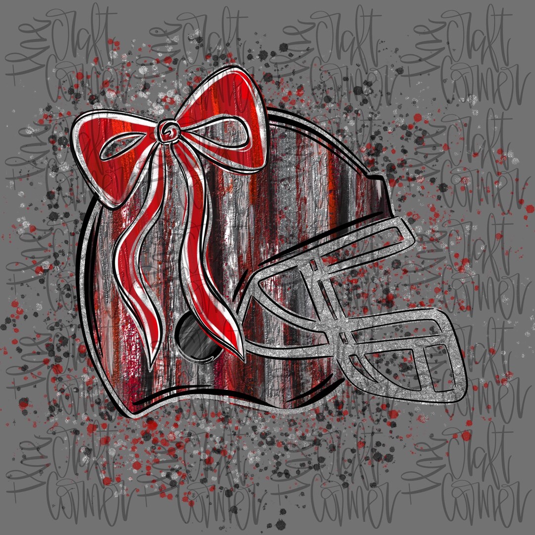 Football Helmet Coquette PNG, Red and Black PNG, School Spirit PNG ...