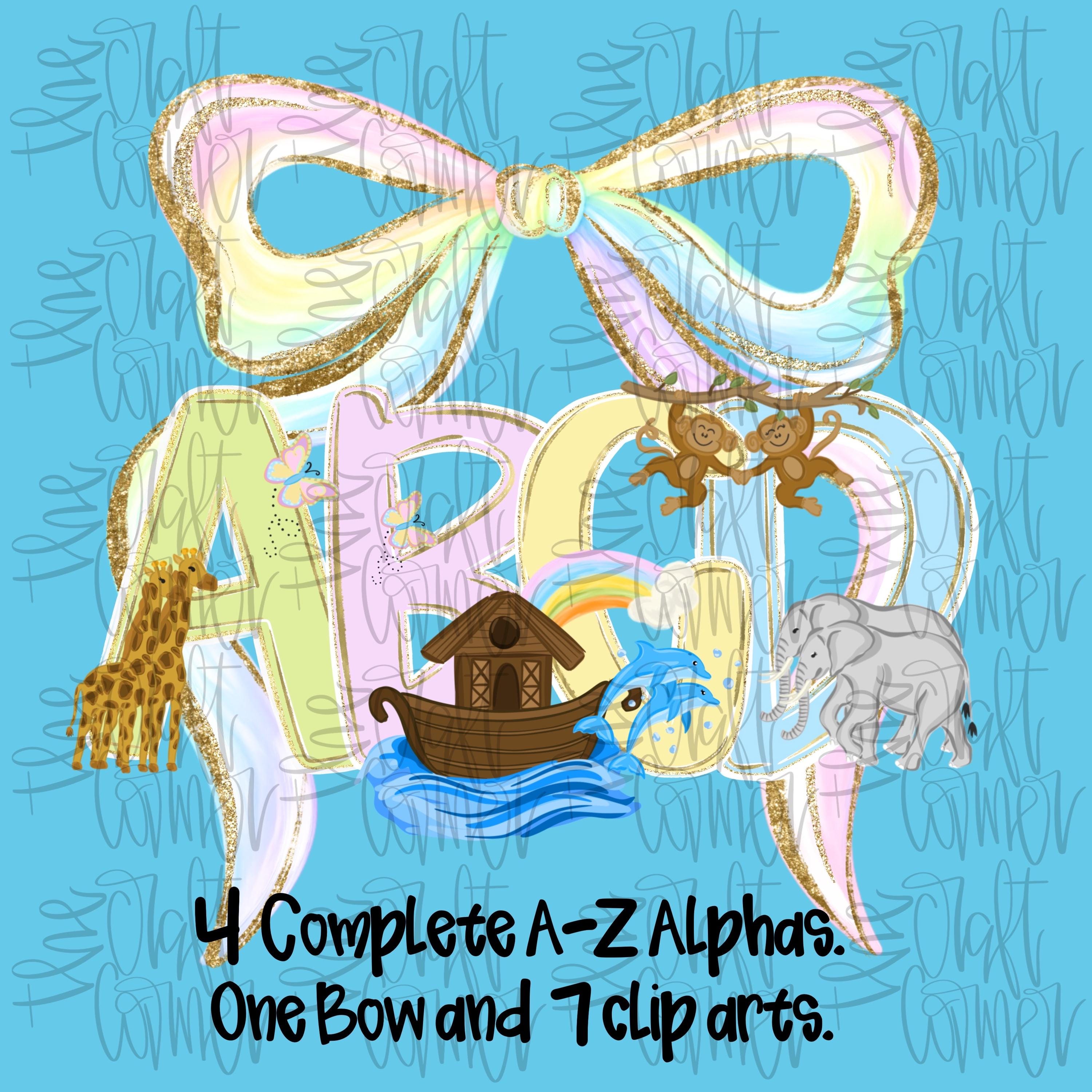 Noah’s Ark Alpha PNG, A-Z, Religious Alpha PNG, Bible Story Alpha PNG ...