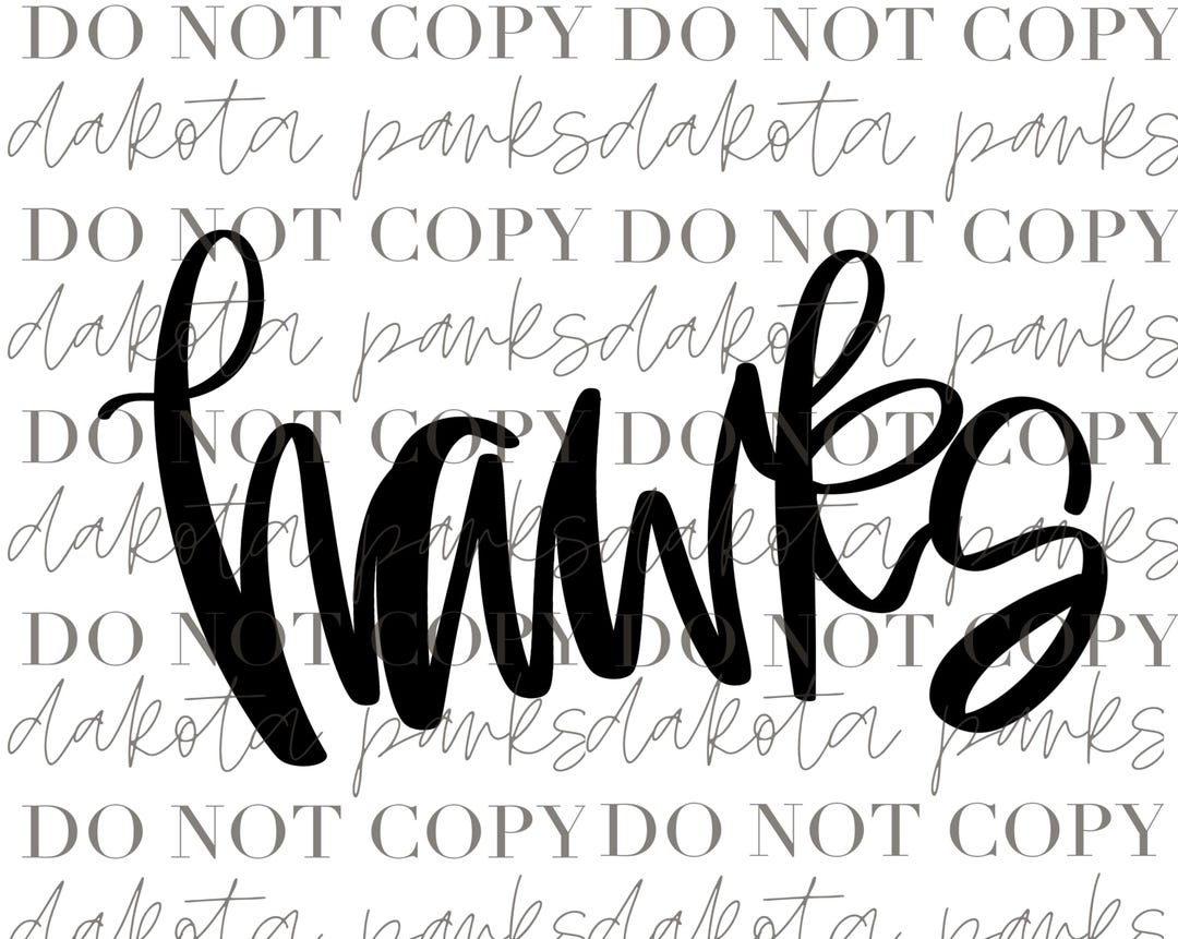 Hawks Mascot, Hawks Lettering, Hand Drawn Doodle, Calligraphy, School ...