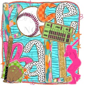 Baseball Preppy PNG, Fun Baseball PNG, Preppy Baseball Png, Baseball ...