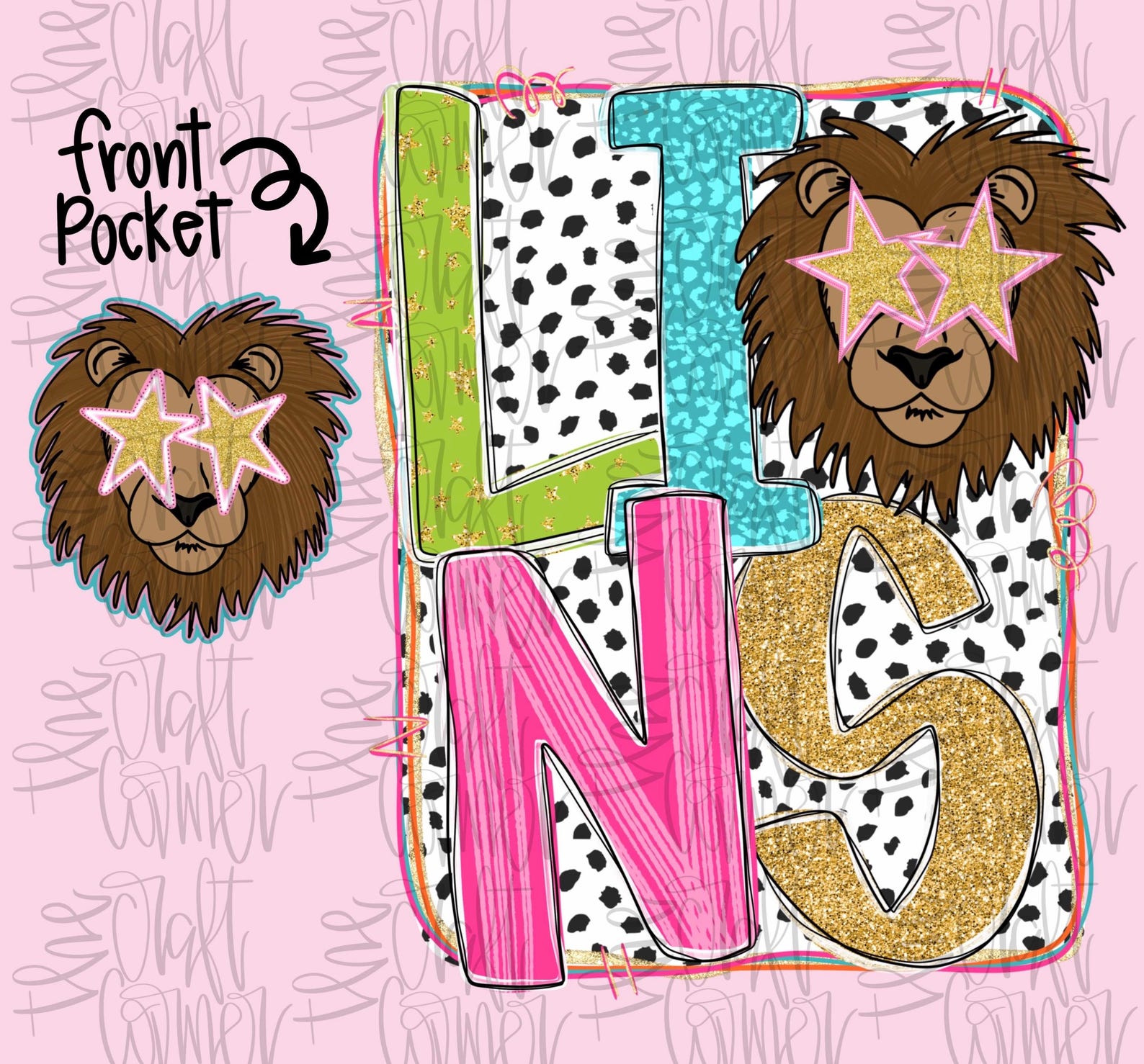 Preppy Mascot PNG, Lions PNG, Preppy School Spirit PNG, Girly Mascot ...