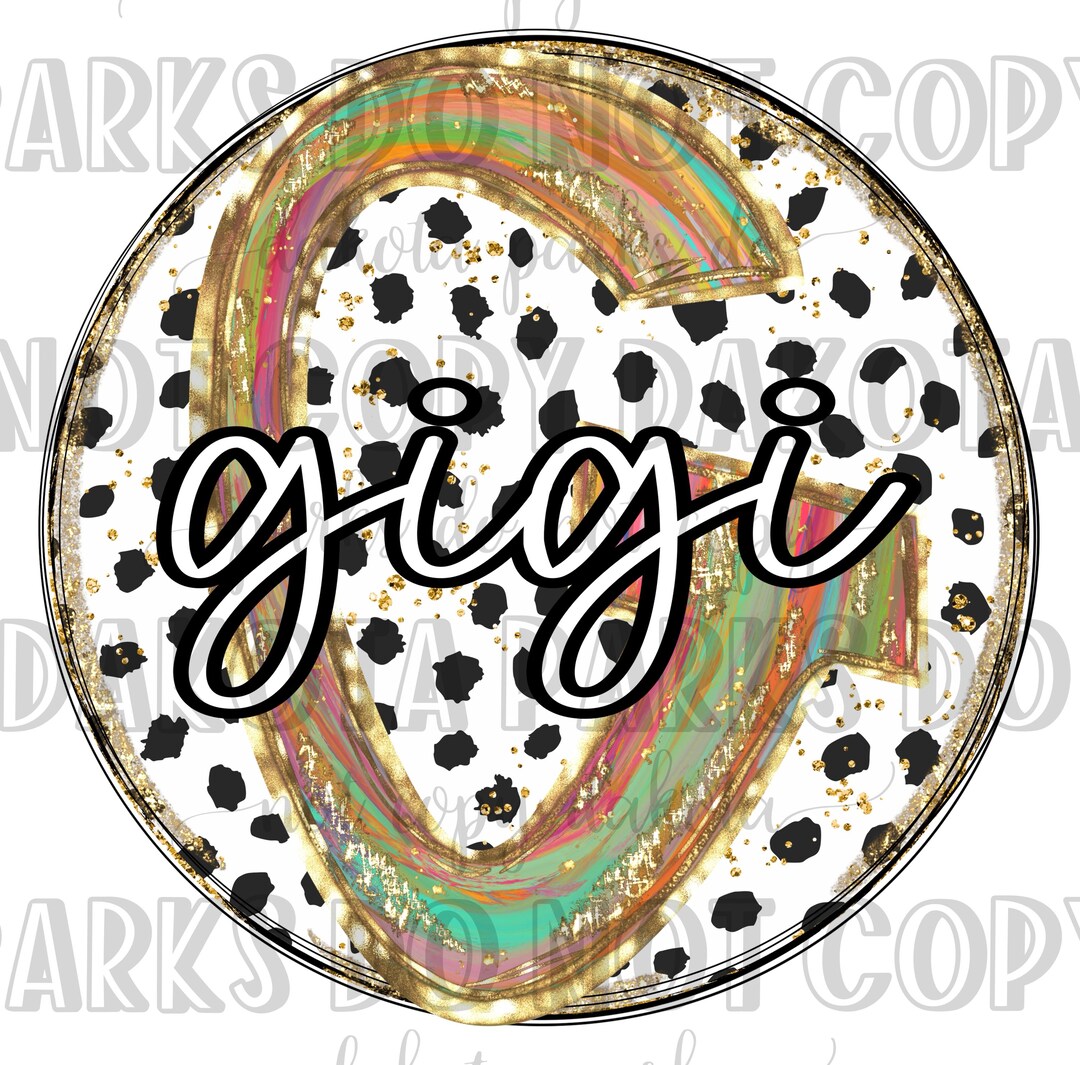 Gigi PNG, Watercolor, Brushstroke, Faux Glitter, Glitter DTF, Painting ...