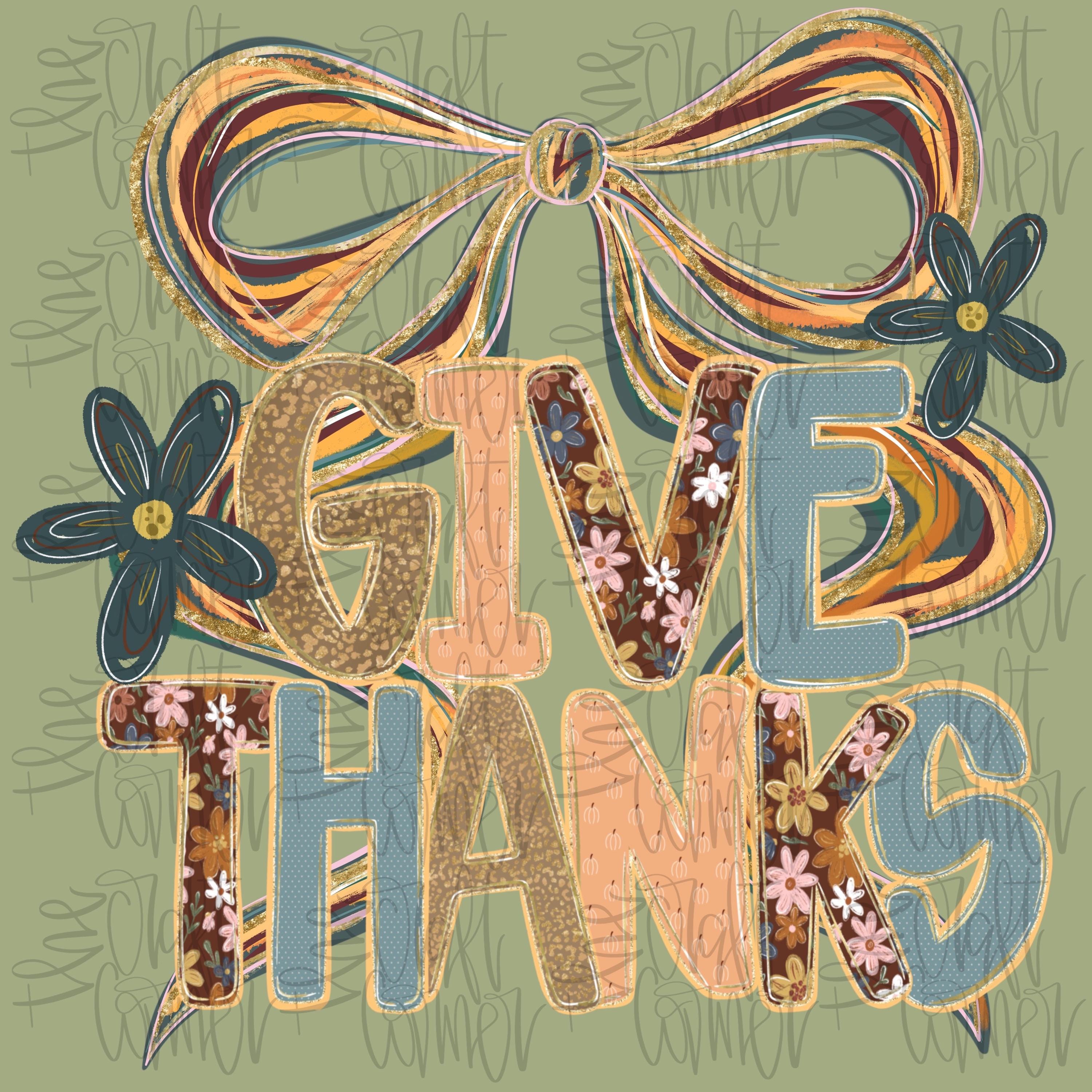 Give Thanks PNG, Thankful Coquette PNG, Fall Coquette PNG, Thanksgiving ...