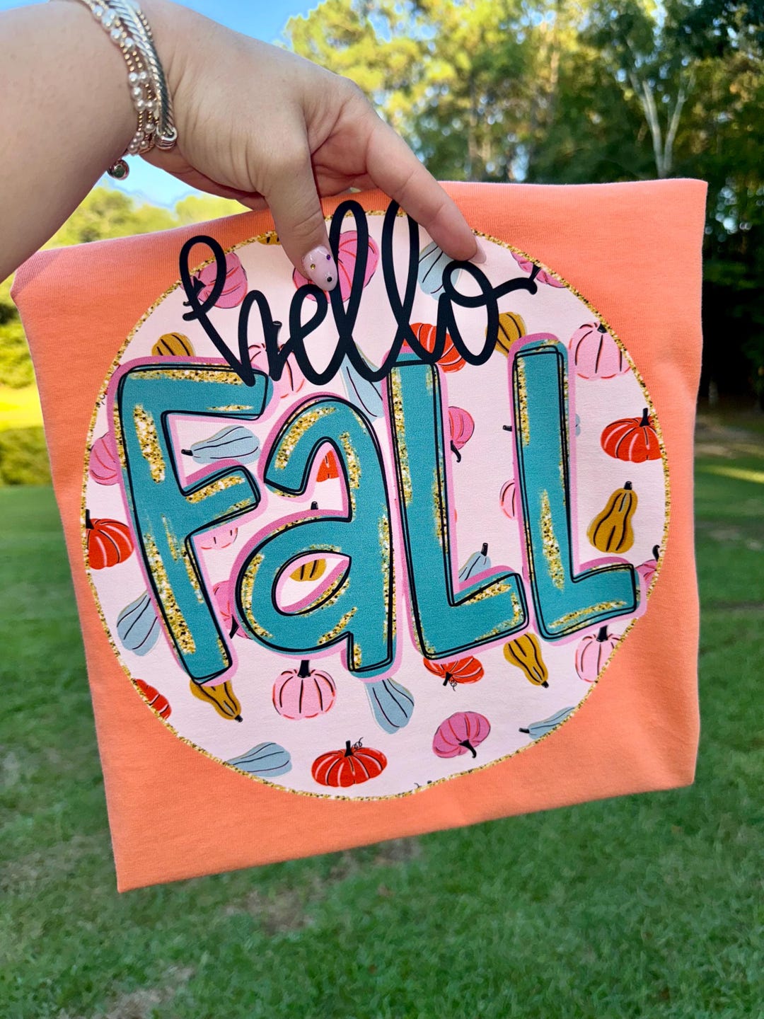 Fall PNG, Hello Fall PNG, Preppy Fall PNG, Faux Glitter Png, Trendy Png ...