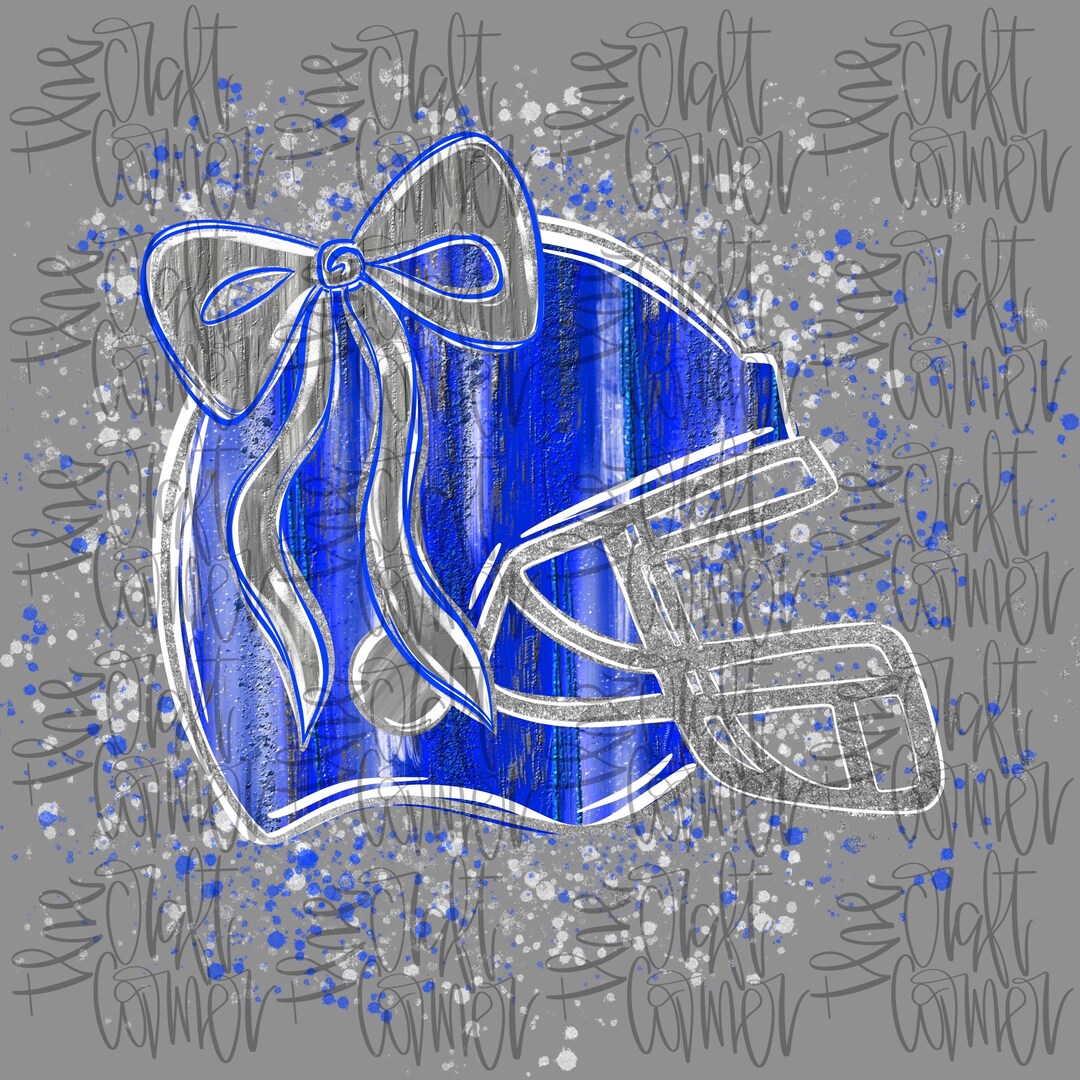 Football Helmet Coquette PNG, White Blue PNG, School Spirit PNG, Faux ...