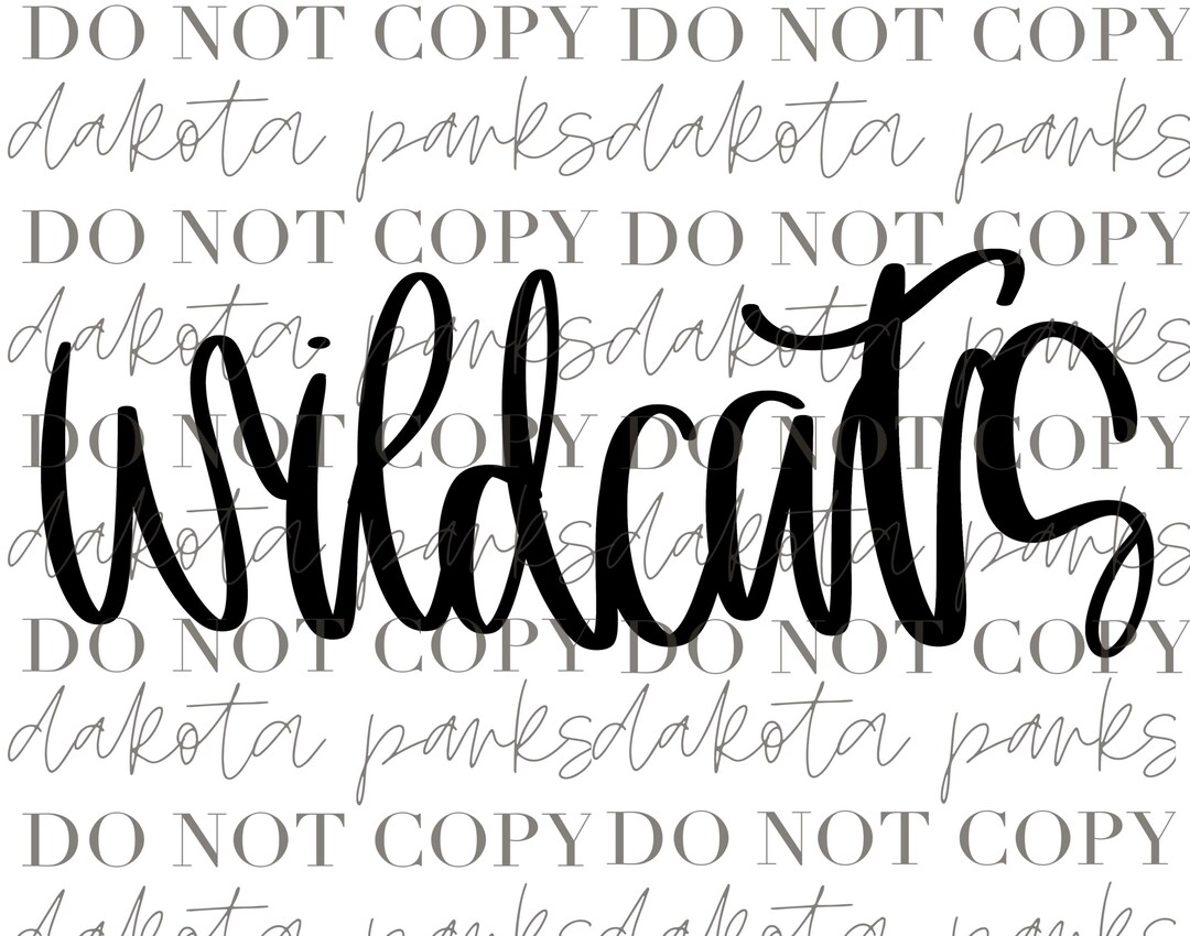 Wildcats Mascot, Wildcats Lettering, Hand Drawn Doodle, Calligraphy ...