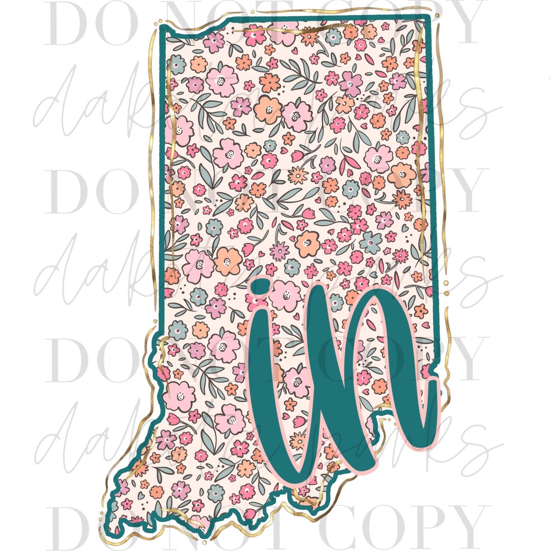 Indiana PNG, IN Png, Coquette Png, State Png, Preppy Png, Boho Png ...