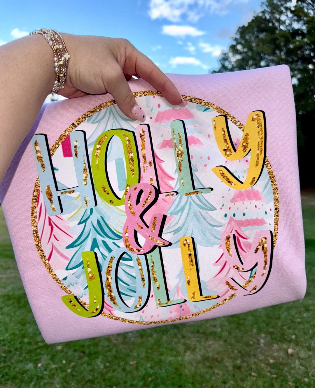 Christmas PNG, Holly Jolly PNG, Merry PNG, Preppy Png, Trendy Png, Faux ...