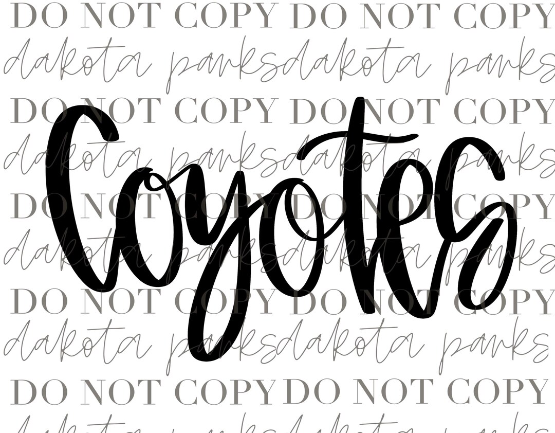 Coyotes Mascot, Coyotes Lettering, Hand Drawn Doodle, Calligraphy ...