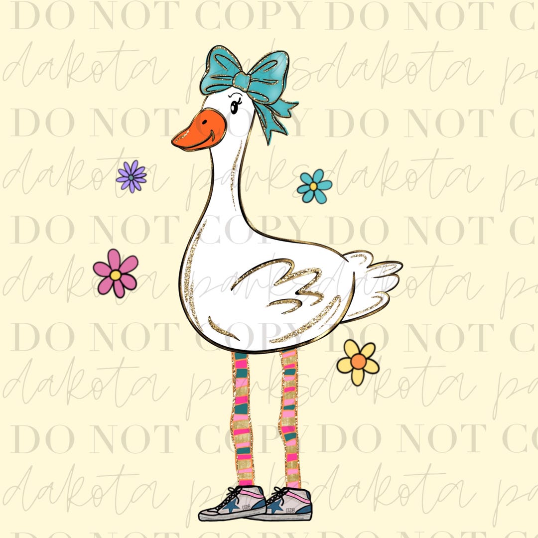 Silly Goose PNG, Trendy Png, Coquette Png, Coquette Goose, Preppy Goose ...