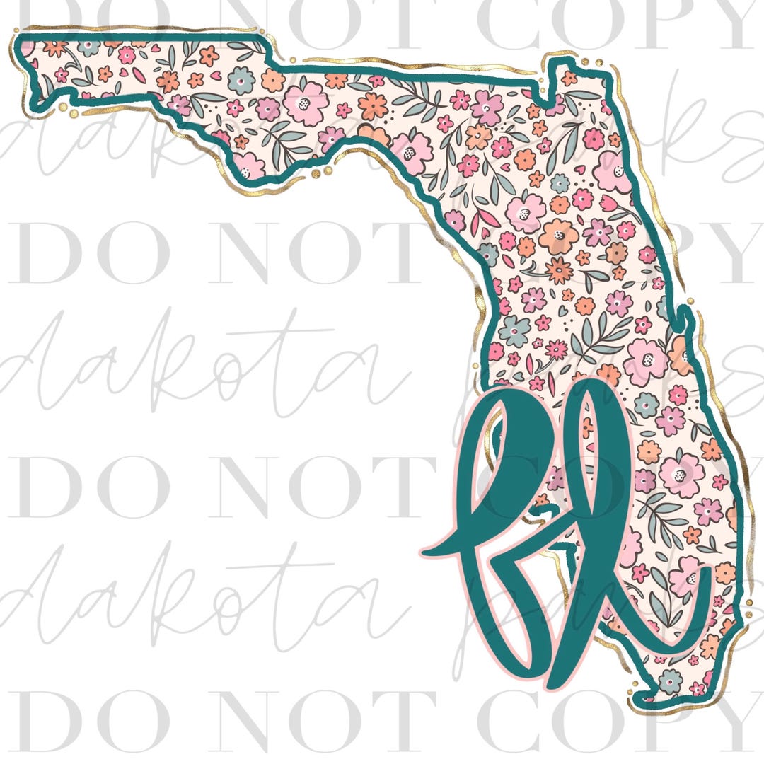 Florida PNG, FL Png, Coquette Png, State Png, Preppy Png, Boho Png ...