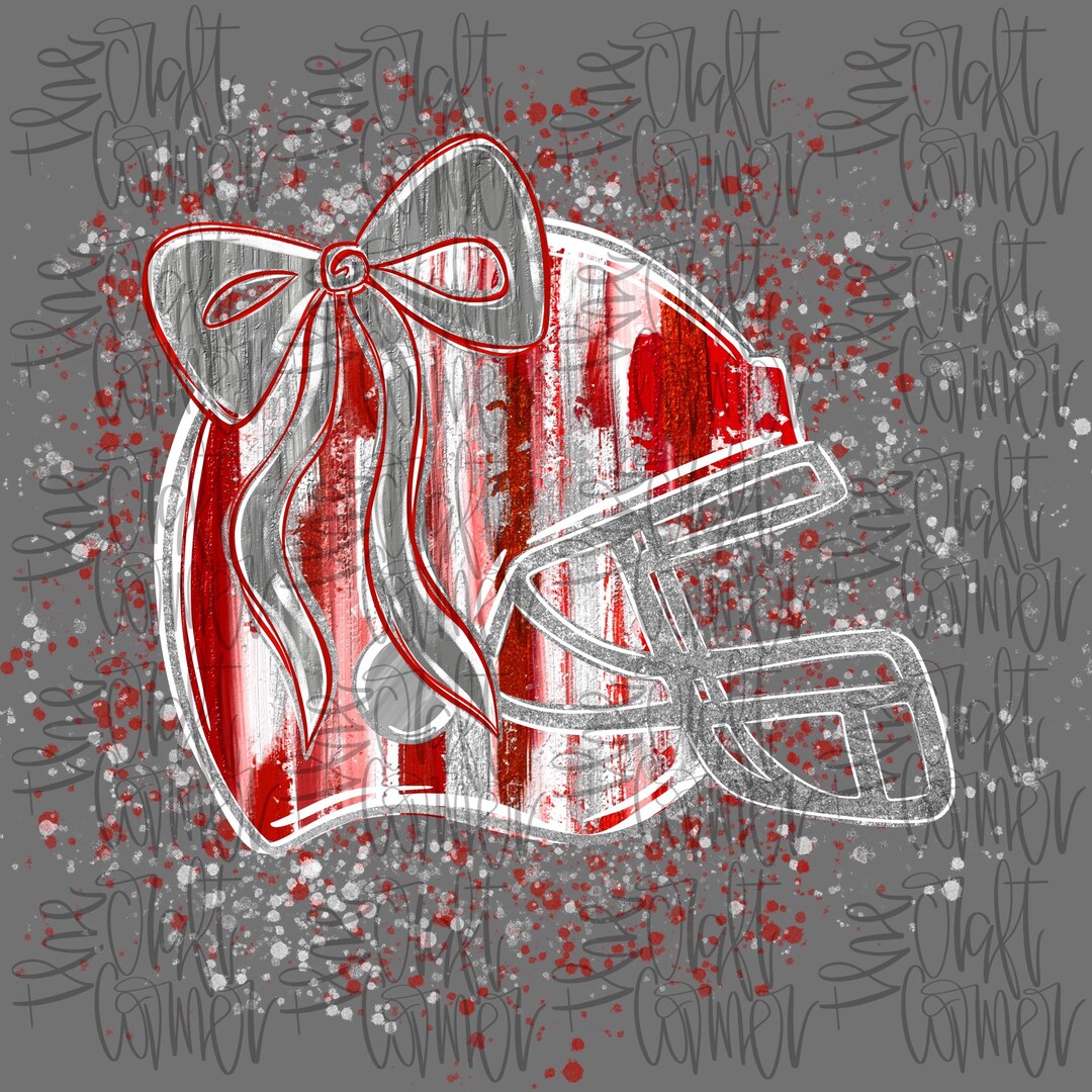 Football Helmet Coquette PNG, Red and White PNG, School Spirit PNG ...