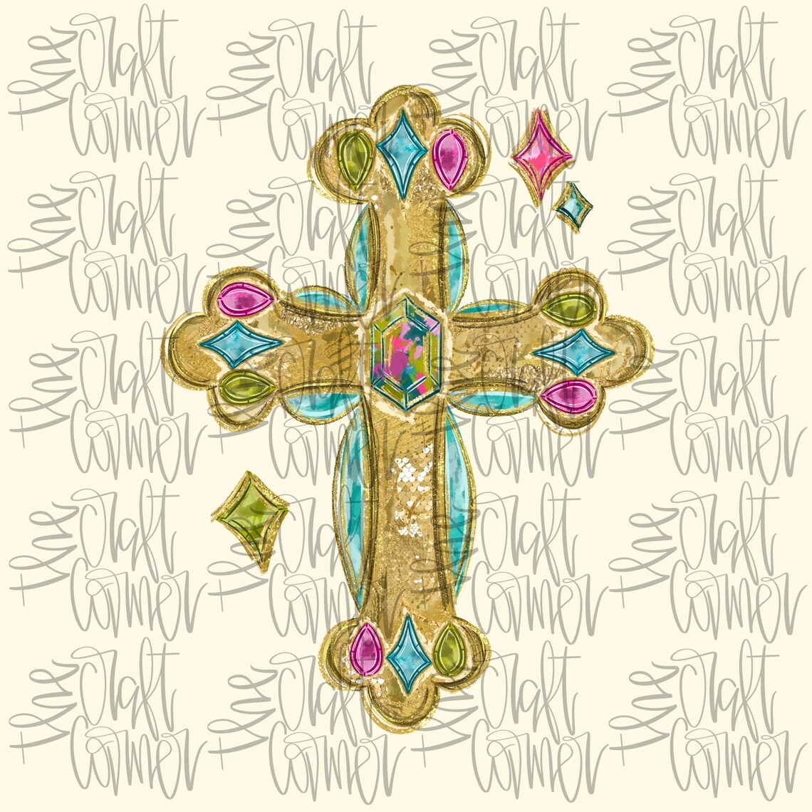 Cross PNG, Religious PNG, Jesus PNG, Crown Png, Preppy Art Png, Trendy ...