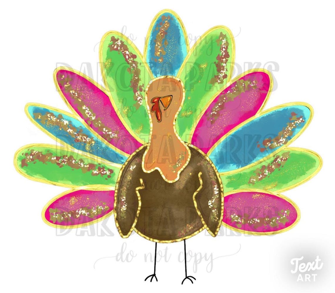 Turkey Png Neon Png Preppy Png Fall Png Watercolor Png - Etsy
