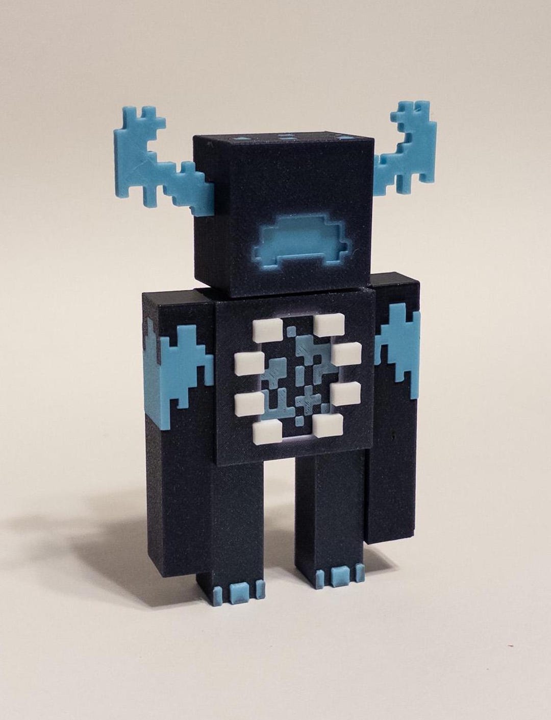 Minecraft Warden Inspired Figure - Glows in the Dark With Moveable Arms ...
