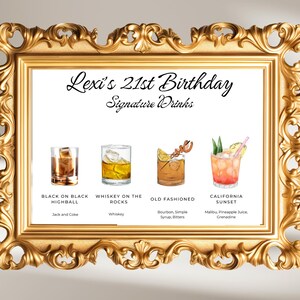 Bar Menu for 21st Birthday - Etsy