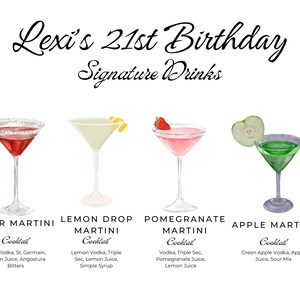 Bar Menu for 21st Birthday - Etsy