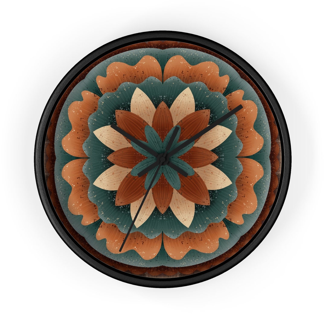 Harvest Harmony Wall Clock 10 Wooden Frame Wall Clock by Anndria Silent ...
