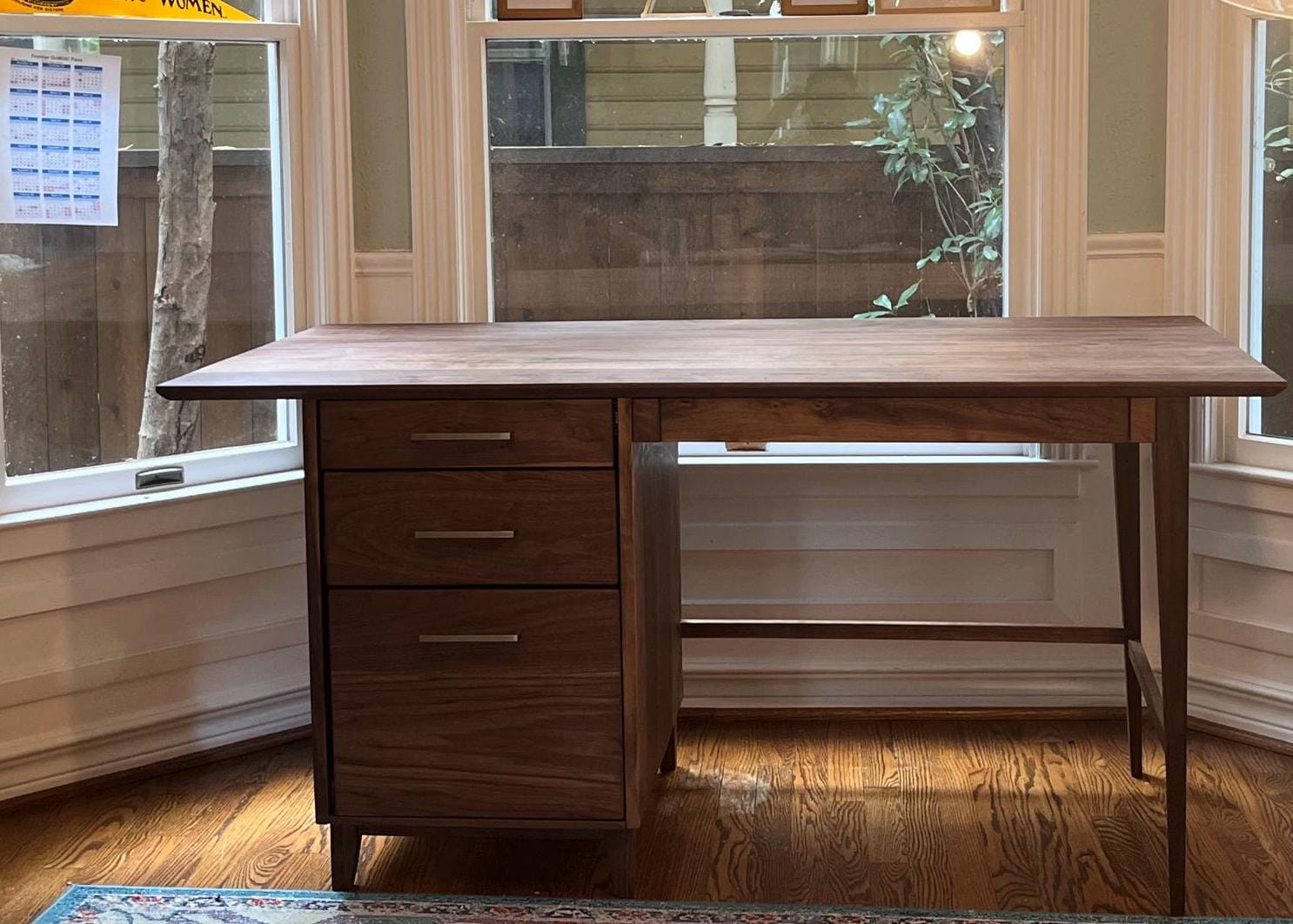 Solid Walnut Executive Writing Desk - Etsy