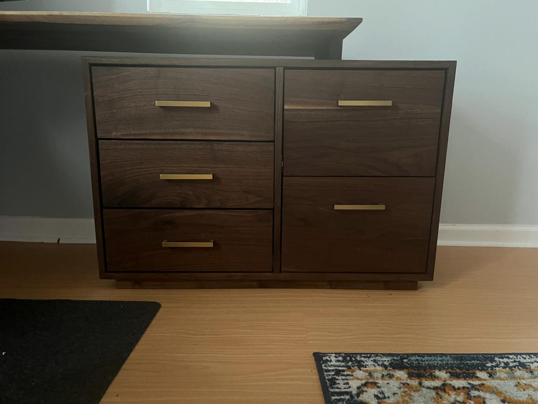 Solid Walnut Filing Cabinet and Drawers - Etsy