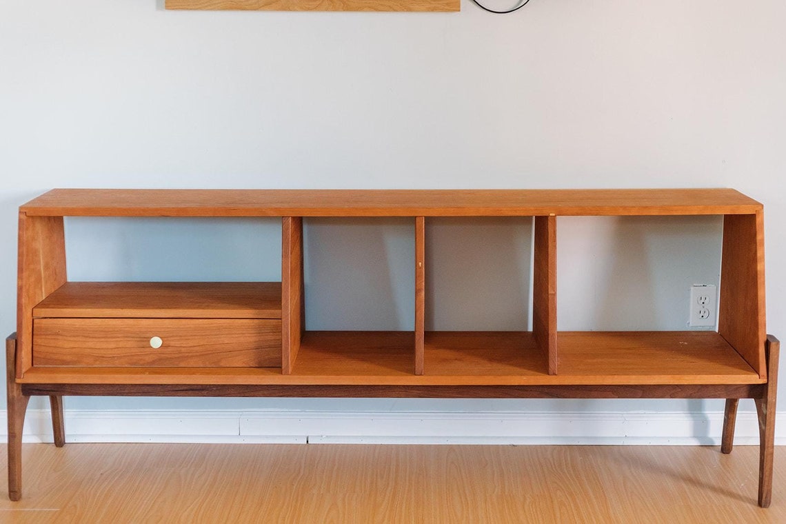 Mid-century Modern Vinyl and Phonograph Console - Etsy