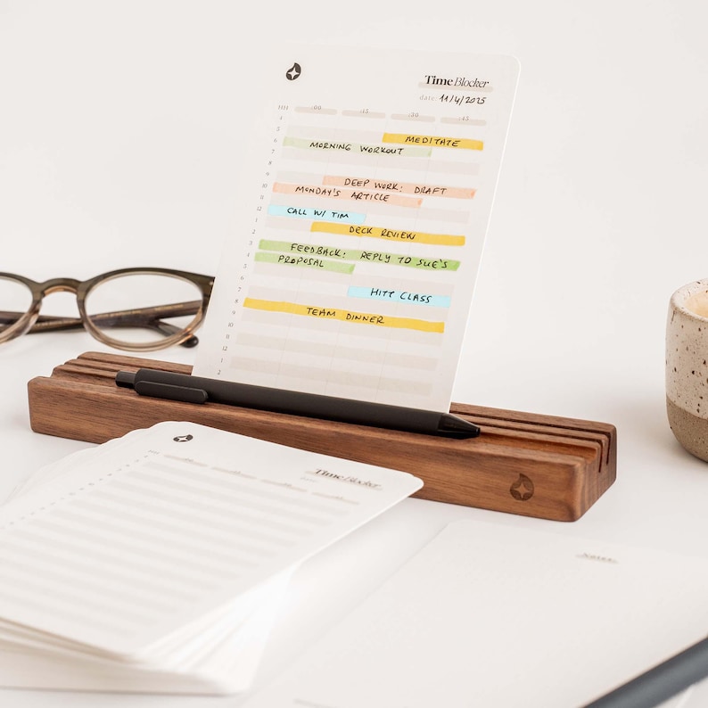 Time Blocker Cards With Stand | Daily Hourly Planner | Daily Schedule ...