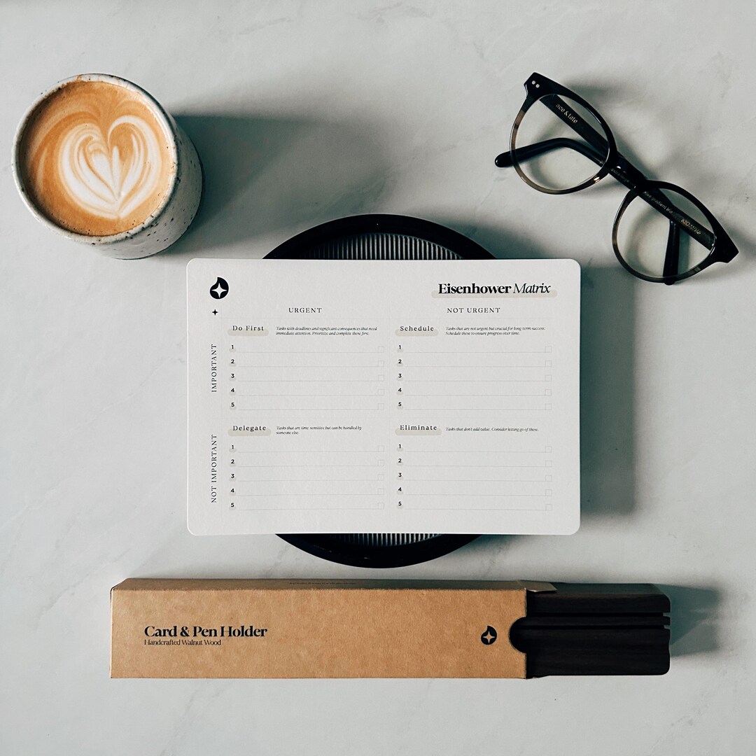 Eisenhower Matrix to Do List Card Priority Tracker Task Management ...