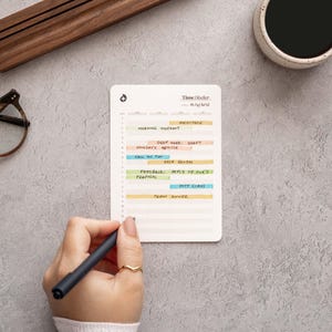 A6 Time Blocker Planner Cards | Daily To-do List Notepad - Etsy