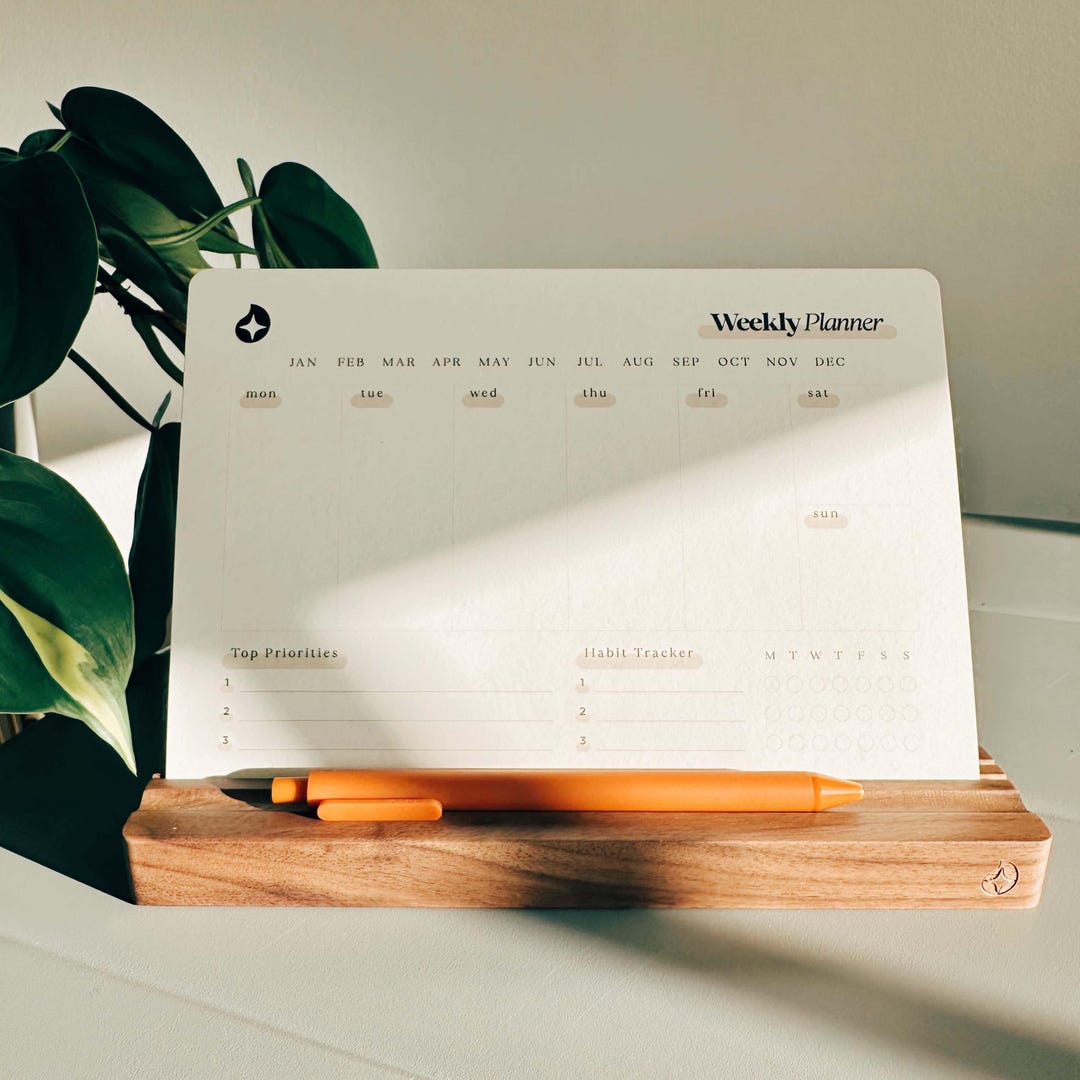 Weekly Planner Cards With Stand | Undated Weekly Routine Planner ...