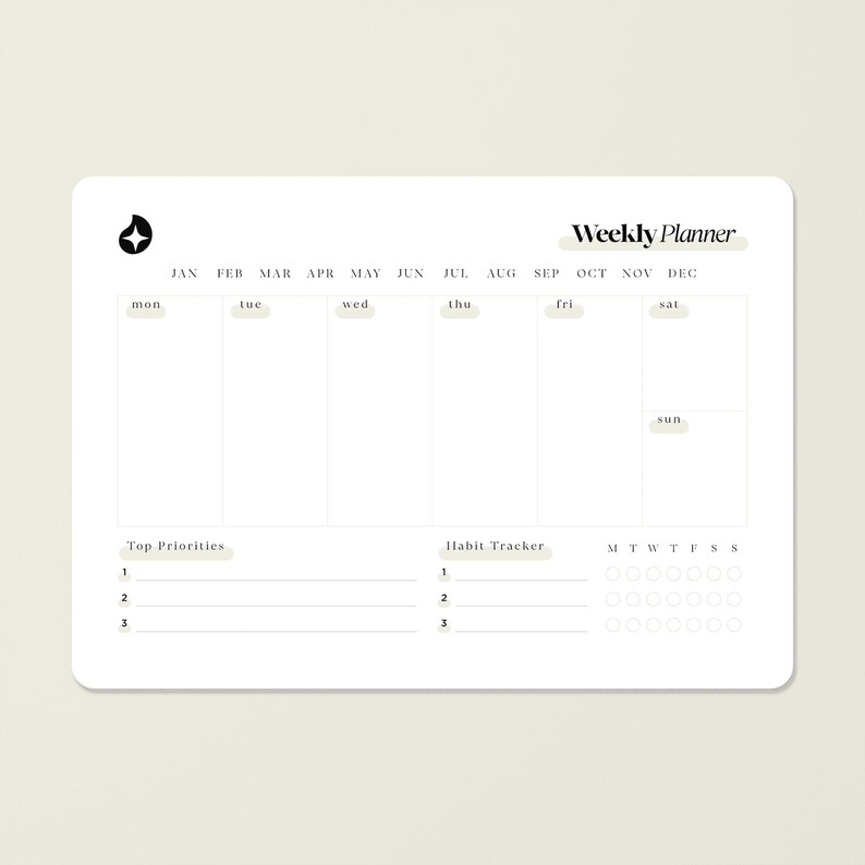 Weekly Planner to Do List Habit Tracker Weekly Routine Top Priorities ...