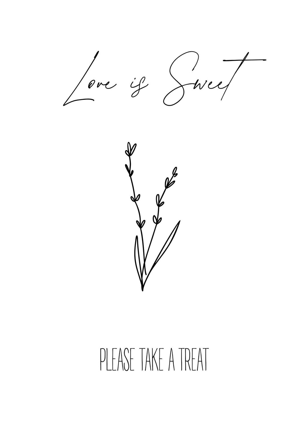 5x7 Printable LOVE IS SWEET Party Sign, Floral Wedding, Bridal Shower ...