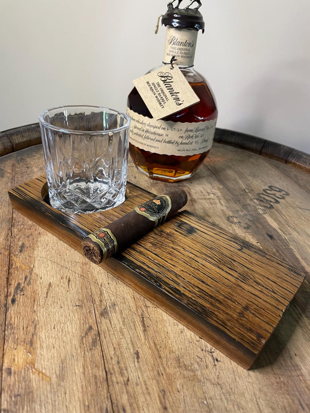 Whiskey Barrel Stave Glass and Cigar Paring Holder - Etsy