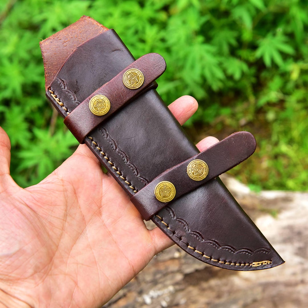 Fixed Blade Cow Leather Sheath / Holster / Vertical Knife Horizontal ...