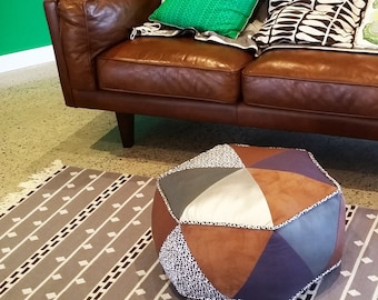 Hexagon Pouf PDF Sewing Pattern Triangle Patchwork Ottoman - Etsy