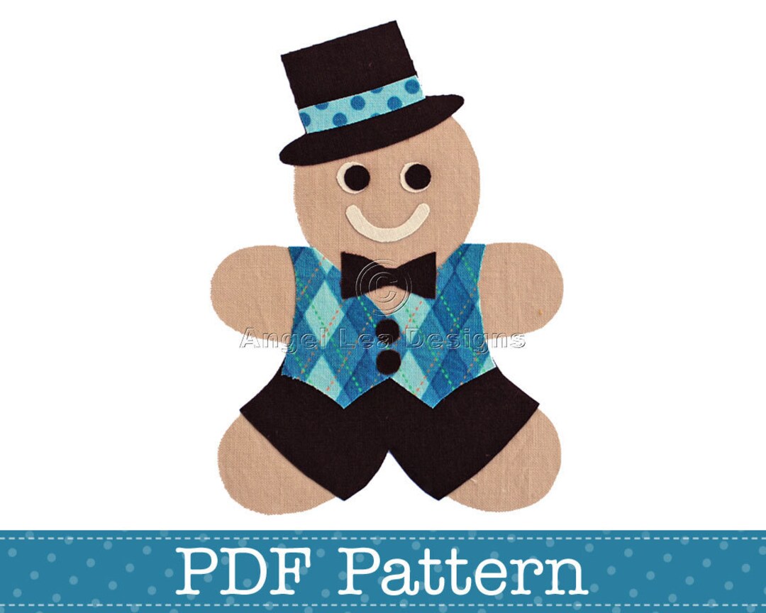 Gingerbread Man Applique Template. Make Your Own Embellishments. DIY ...