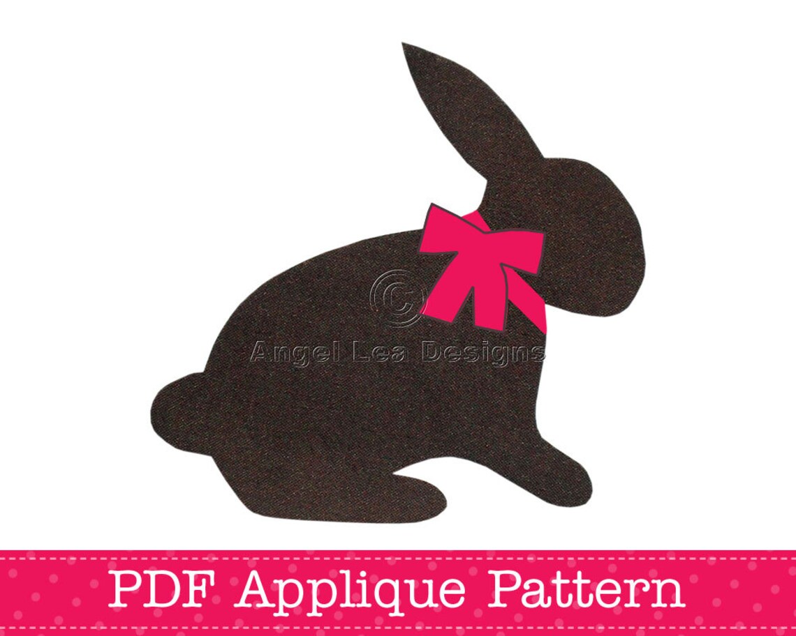 Rabbit Applique Template Bunny Animal DIY Children PDF - Etsy