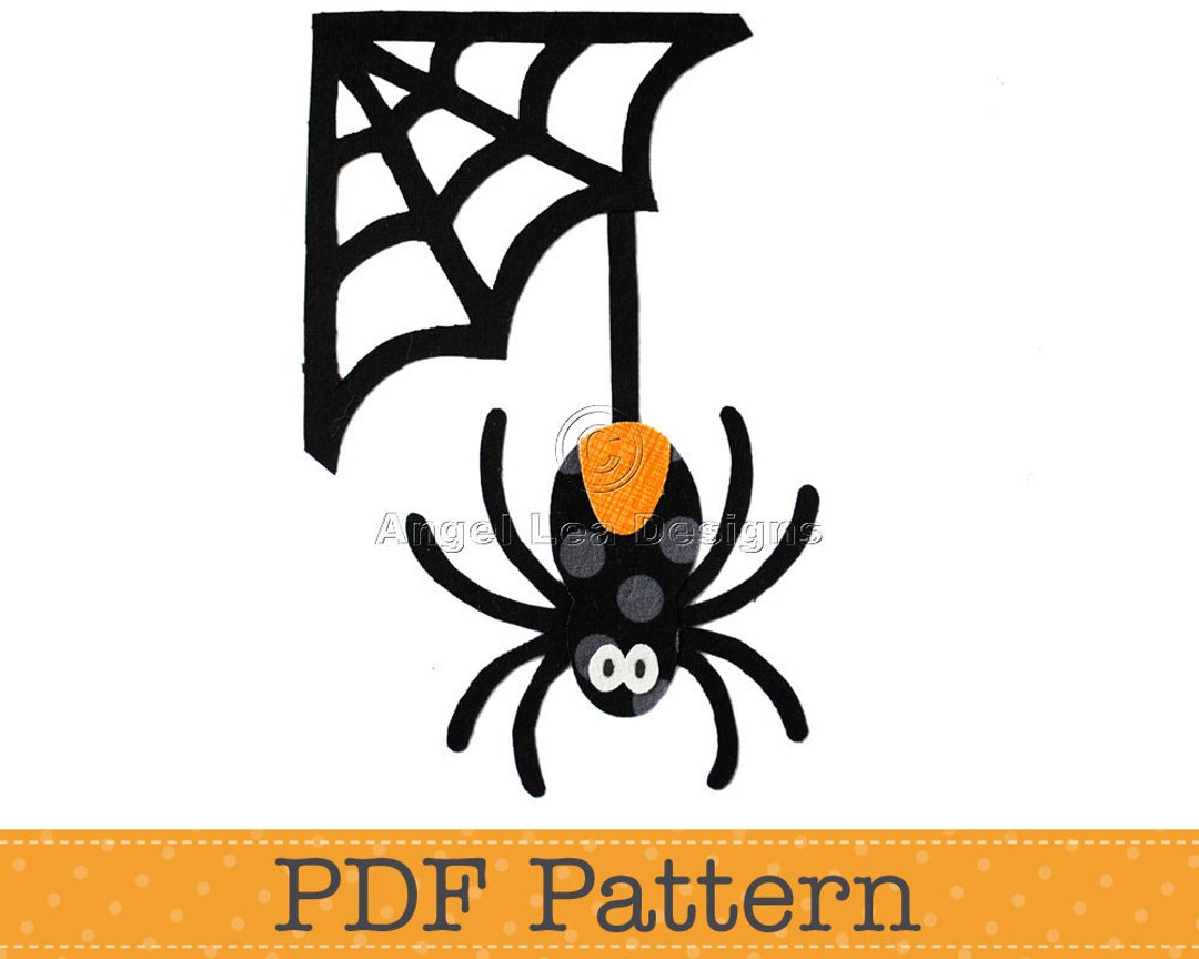 Spider and Web Applique Template. Halloween Applique Designs. PDF ...