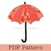 Umbrella Applique Template, DIY, Children, PDF Pattern by Angel Lea ...