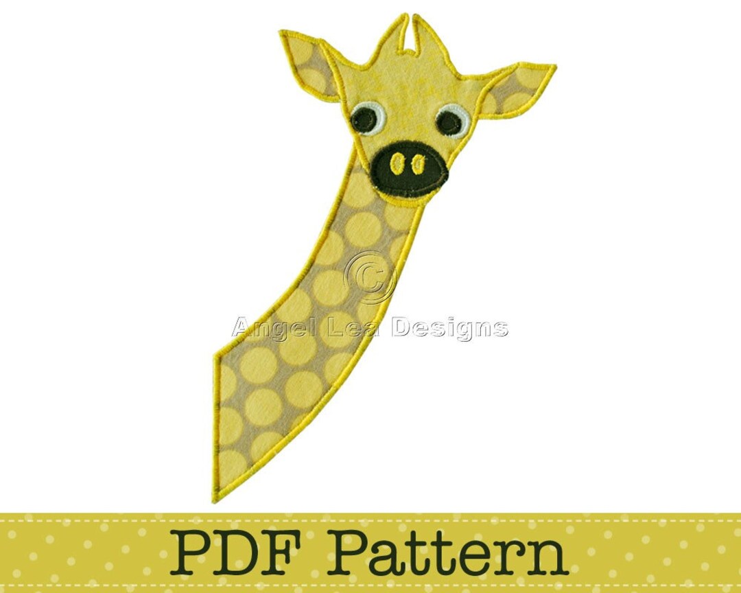 Baby Giraffe Applique Template, Animal, DIY, Children, PDF Pattern by ...