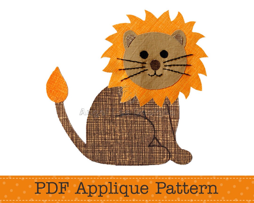 Lion Applique Template. Lion Face Applique Pattern. Jungle Animal. Make ...