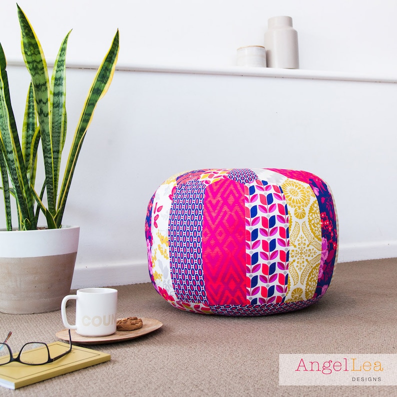 Patchwork Pouf PDF Sewing Pattern Moroccan Ottoman Pattern - Etsy Israel