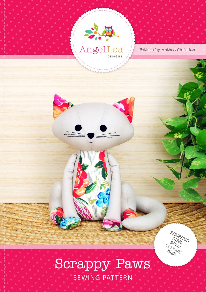 Cat Softie PDF Sewing Pattern Scrappy Paws Stuffed Animal | Etsy