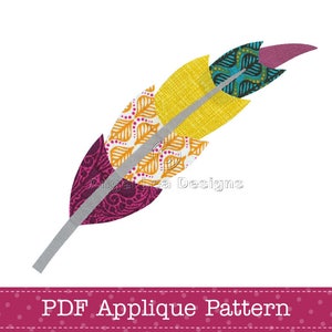 Feather Applique Pattern PDF Feather Applique Template - Etsy