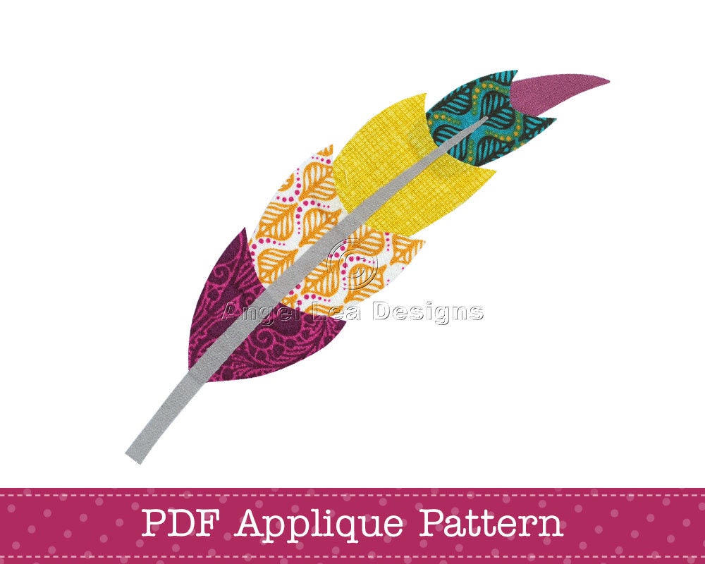Feather Applique Pattern PDF Feather Applique Template | Etsy