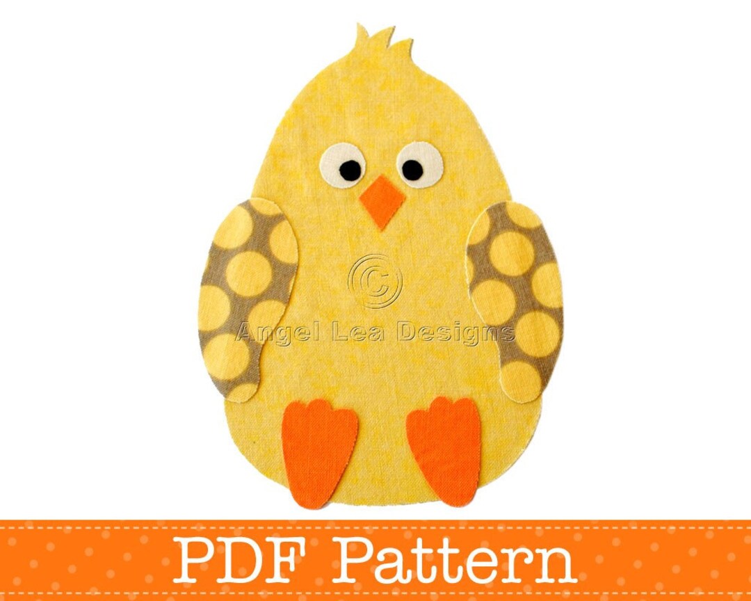 Chicken Applique Template, Easter Chick, DIY, Children, PDF Pattern by ...