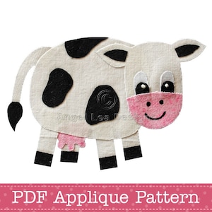 Cow Applique Template Cow Applique Pattern PDF Pattern Black and White ...
