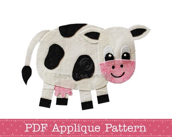 Applique Template Farm Animal Cow - Etsy