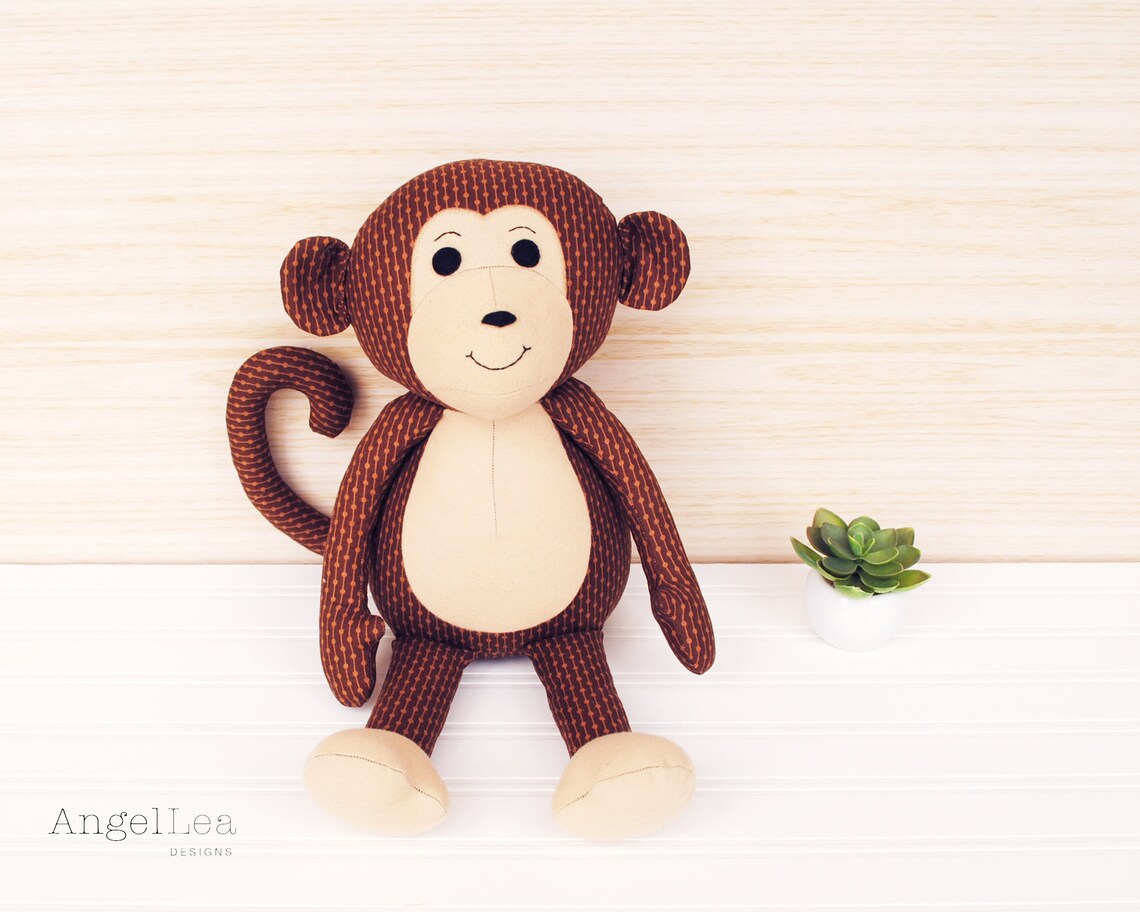 Monkey PDF Sewing Pattern. Mack the Monkey Stuffed Animal - Etsy